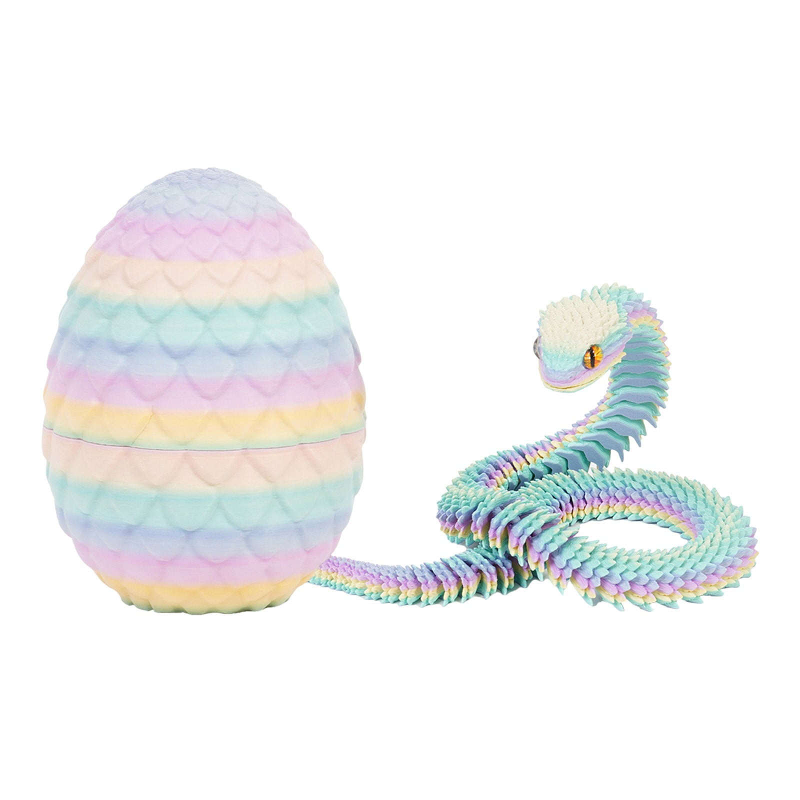 AFUO 3D Printed Articulated Snake with Egg 3D Printed Animals With ...