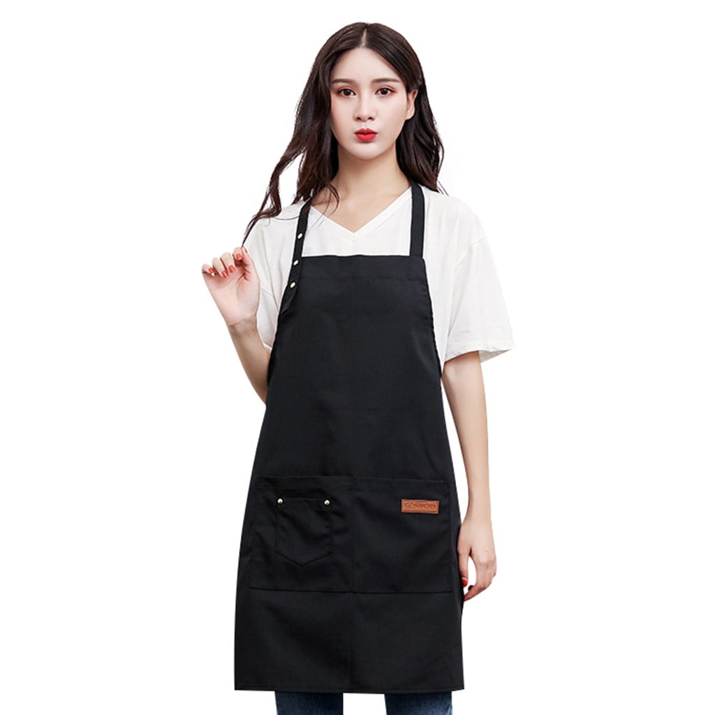 AFUO Cotton Aprons for Women with 2 Canvas Pockets Waterdrop Resistant ...