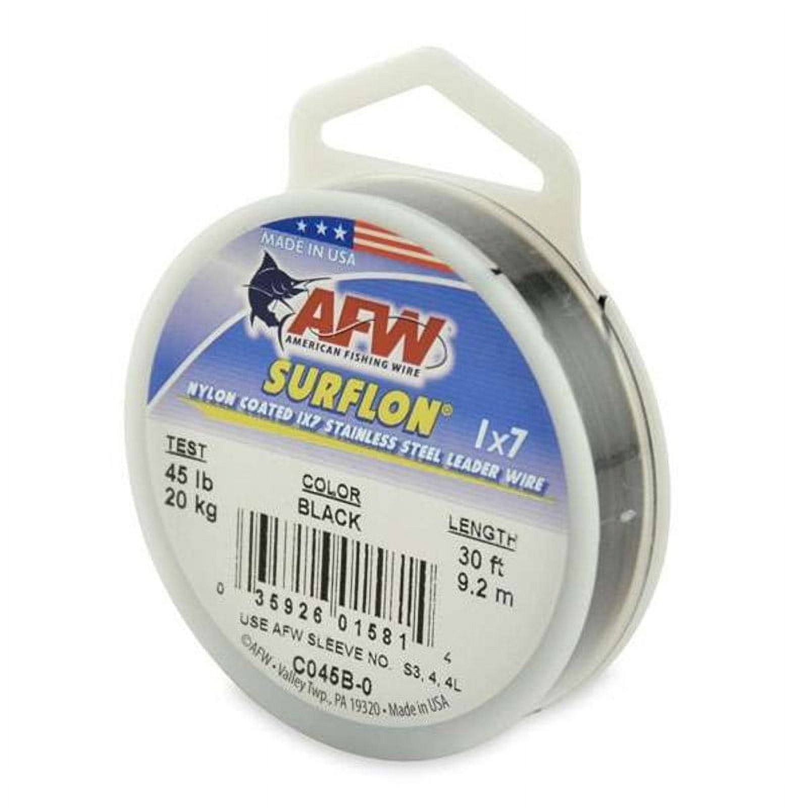 AFW C045B-0 Surflon Nylon Coated 1x7 Stainless Leader Wire 45 lb ...
