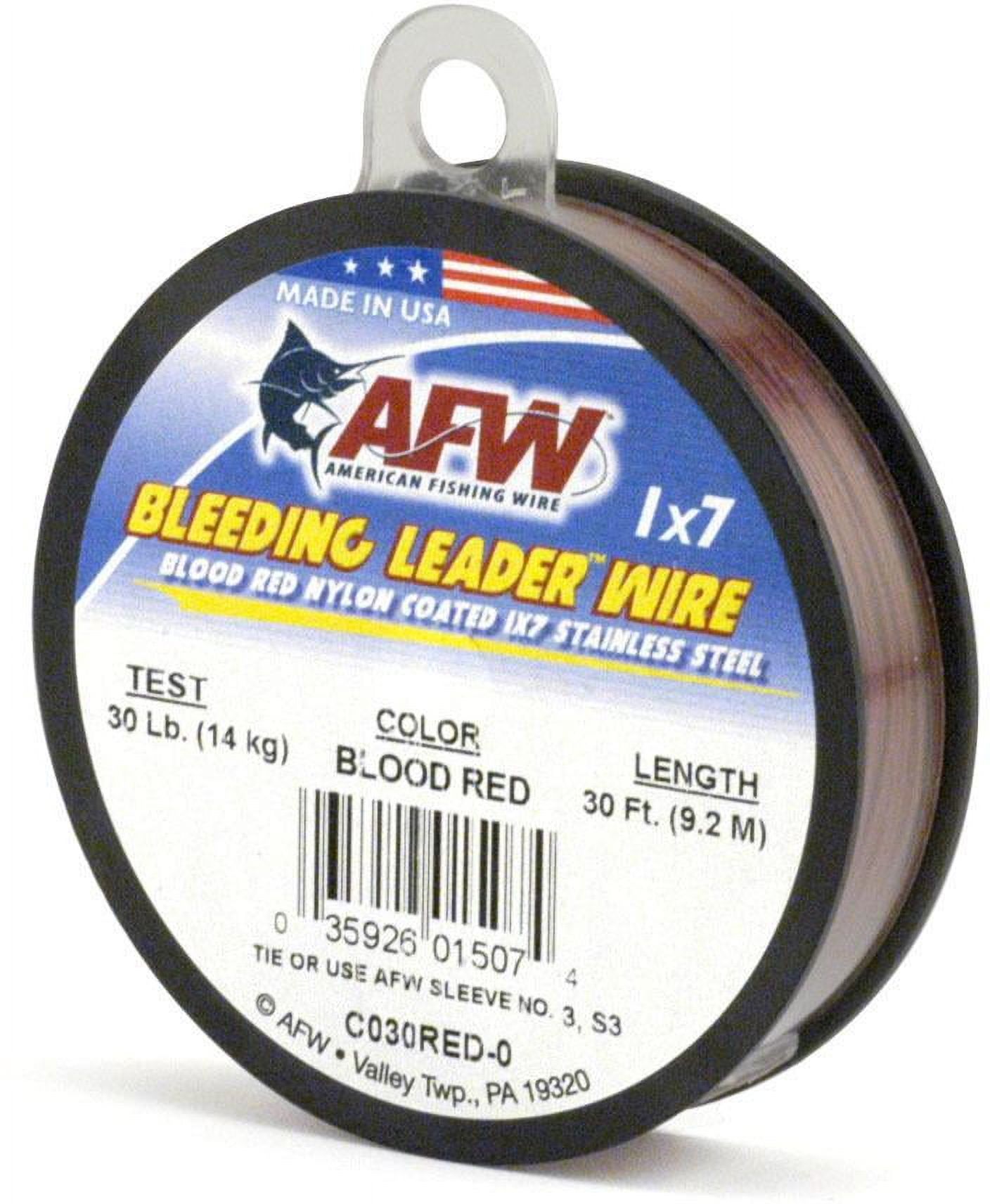 AFW C060RED-0 Bleeding Leader Wire Nylon Coated 1x7 Stainless 60 lb ...