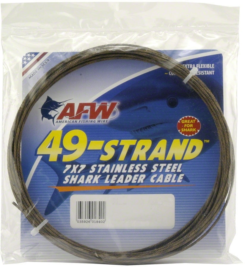 AFW K275C-0 49 Strand 7x7 Stainless Steel Shark Leader Cable - Walmart.com