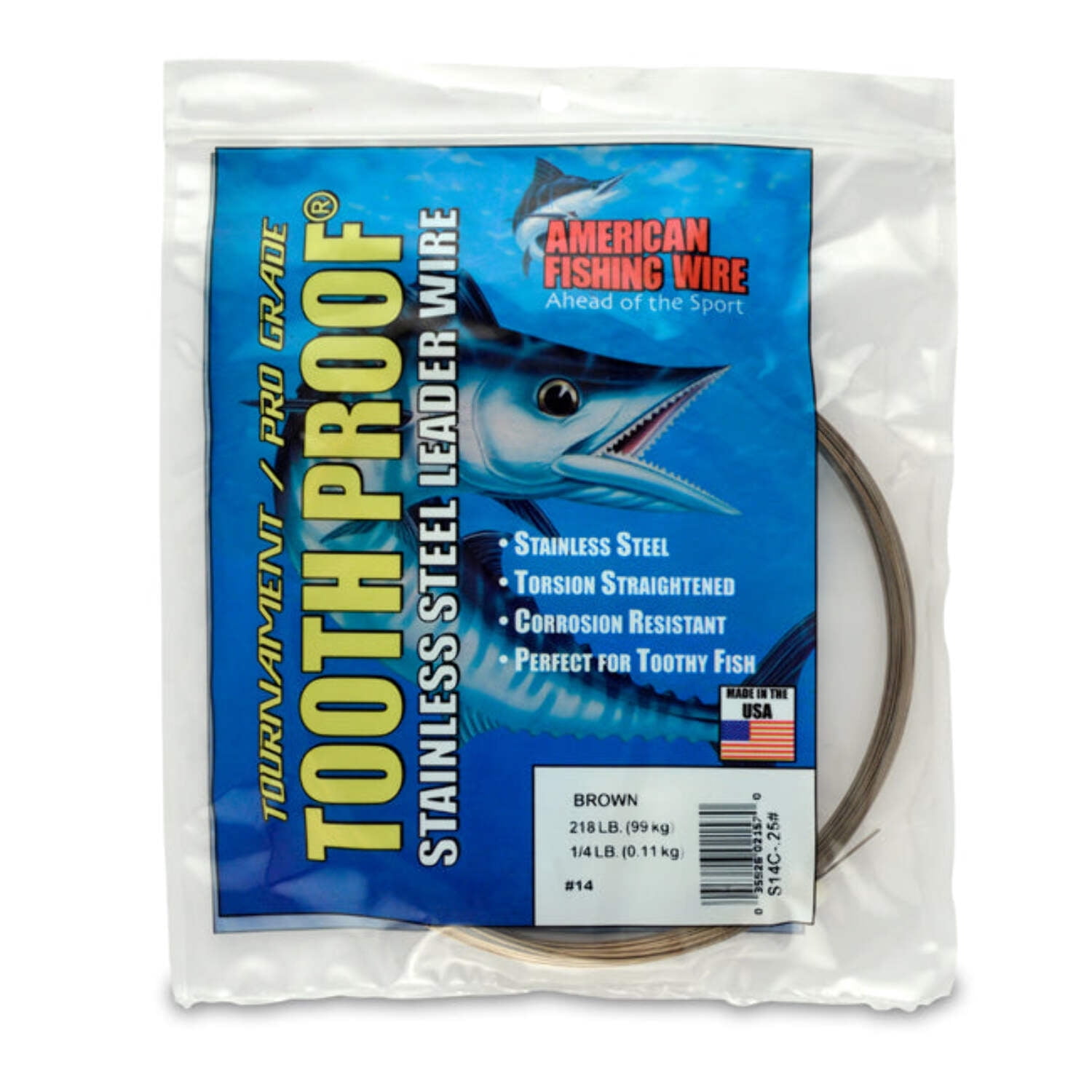 AFW Tooth Proof Camo Brown Stainless Steel Single Strand Leader Wire ...