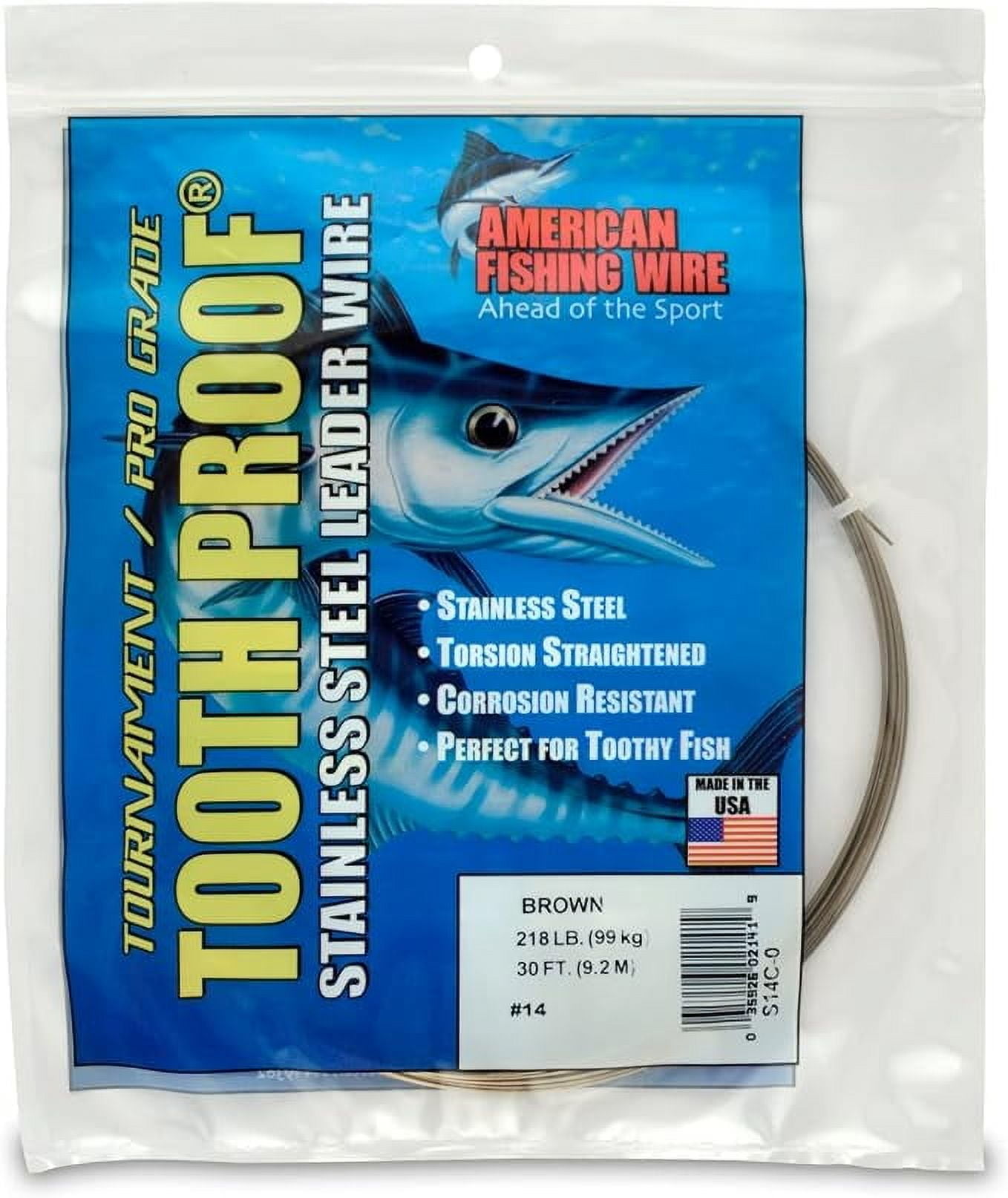 AFW Tooth Proof Stainless Steel Single Strand Hard Leader Wire - Bright ...