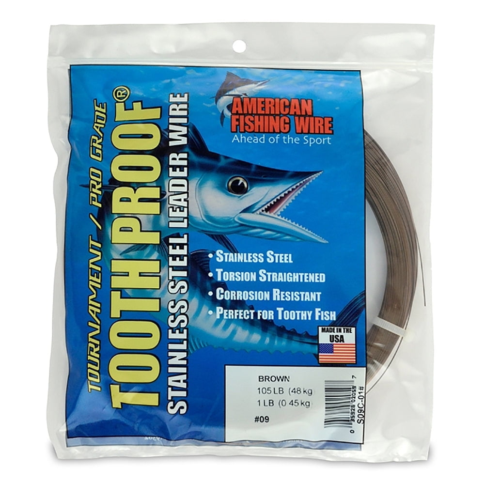 AFW Wire Tooth Proof Tournament Straight Lengths 68 LB. 36 in. Brown ...