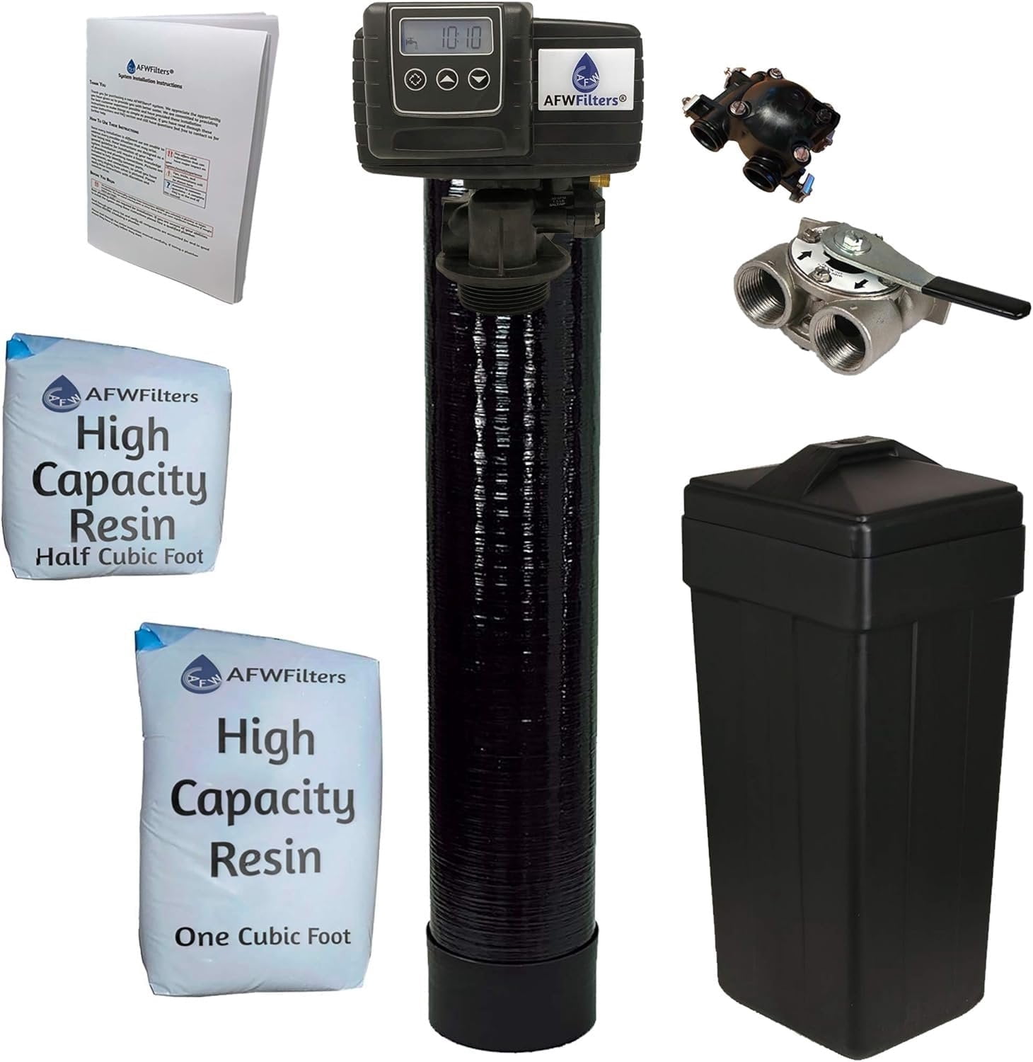 AFWFilters 1.5 Cubic Foot 48k Whole Home Water Softener with High ...