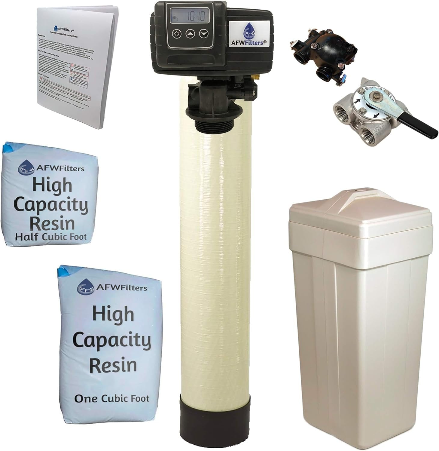AFWFilters 1.5 Cubic Foot 48k Whole Home Water Softener with High ...
