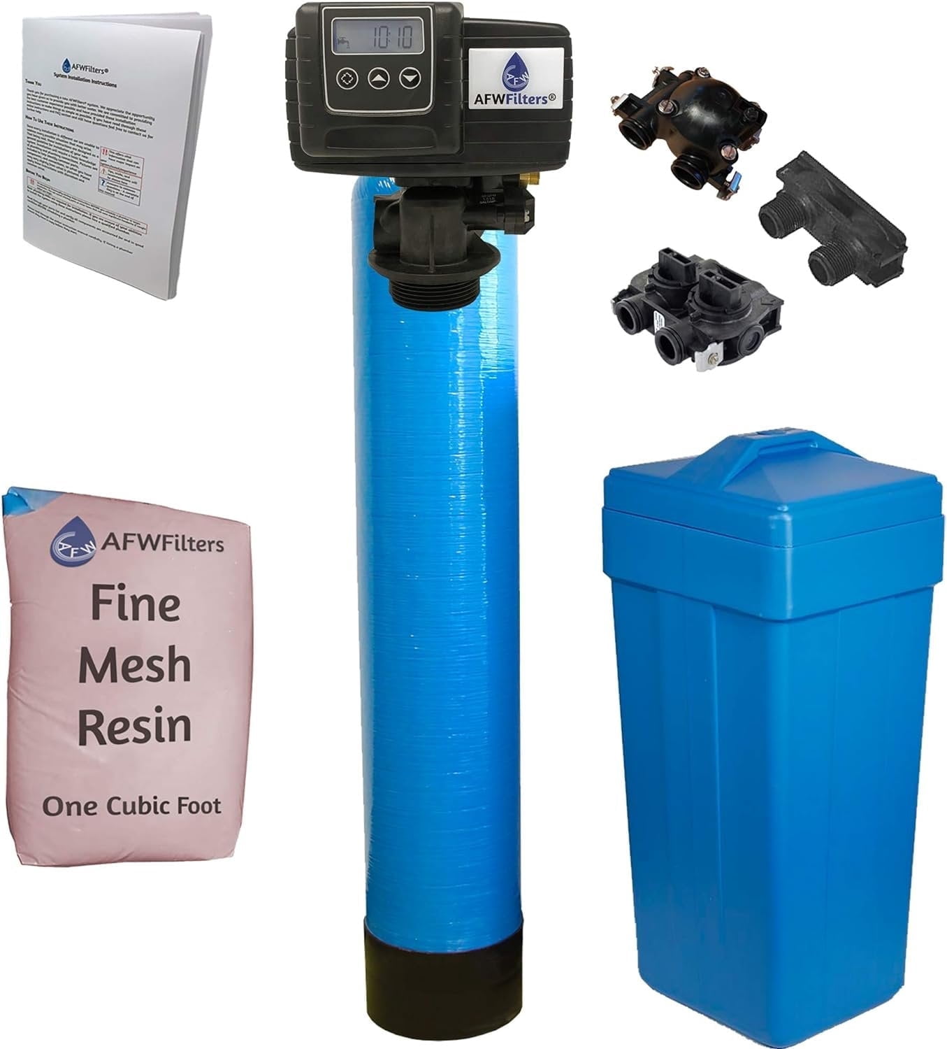 AFWFilters 1 Cubic Foot 32k Whole Home Iron Pro Water Softener with ...