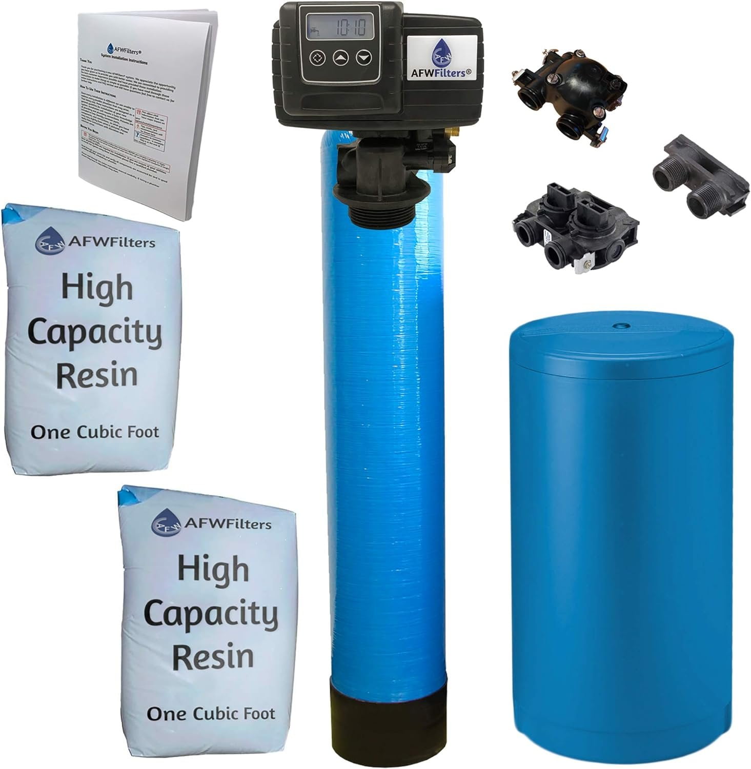 AFWFilters 2 cubic Foot 64k Whole Home Water Softener with High ...