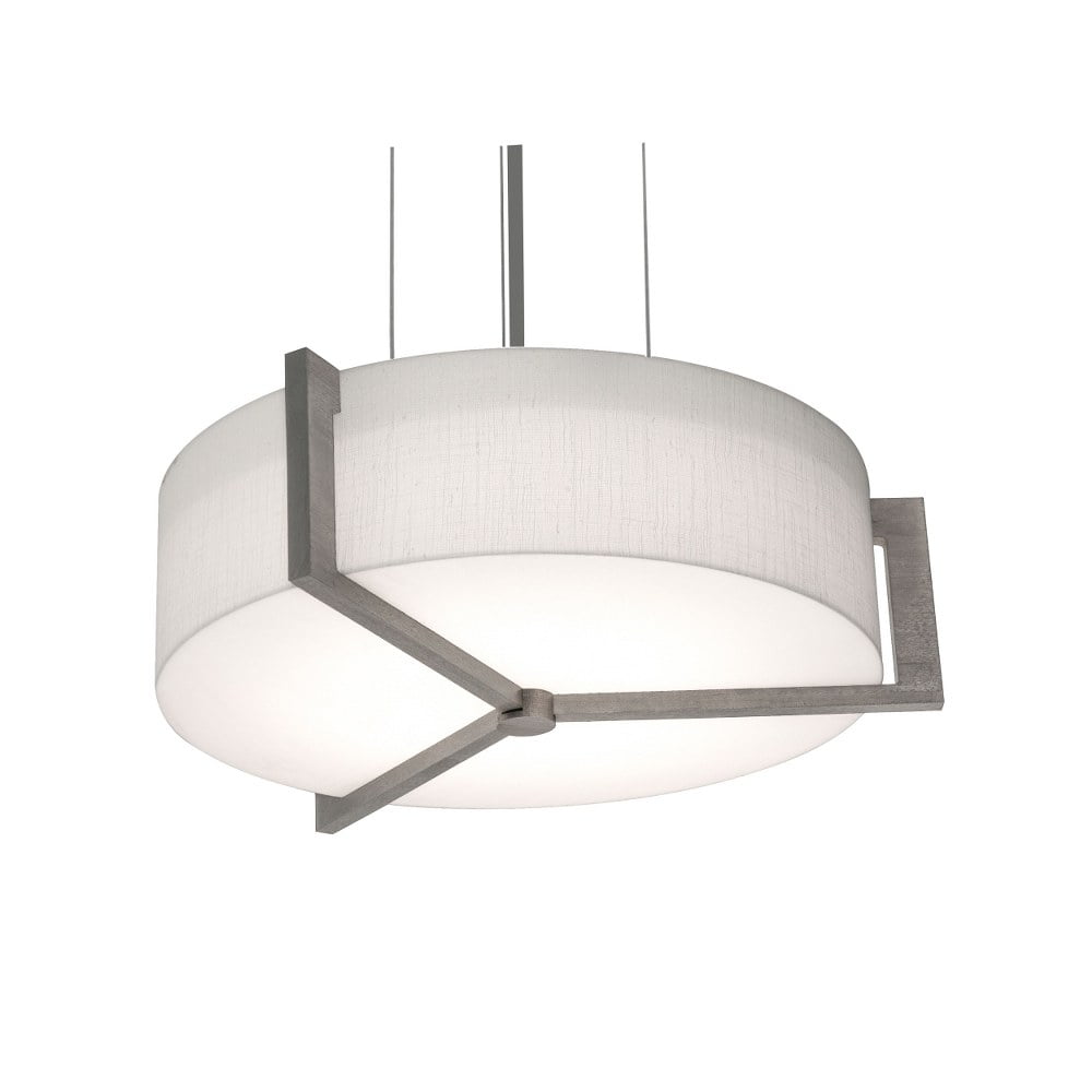 AFX Apex 12'' Pendant - Weathered Grey Finish Linen White - Walmart.com