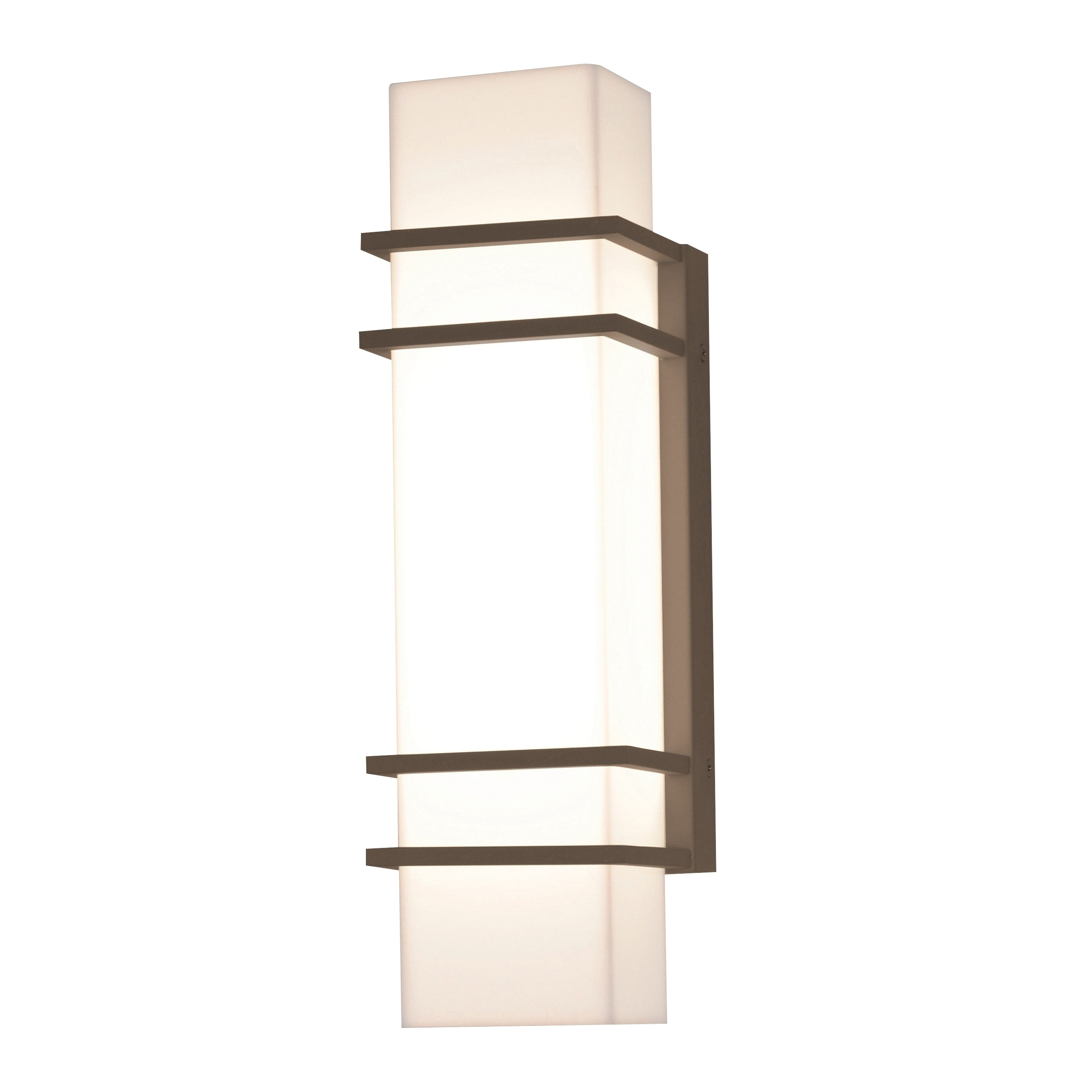 AFX Blaine 15-inch Textured Bronze LED Outdoor Sconce, White Acrylic ...