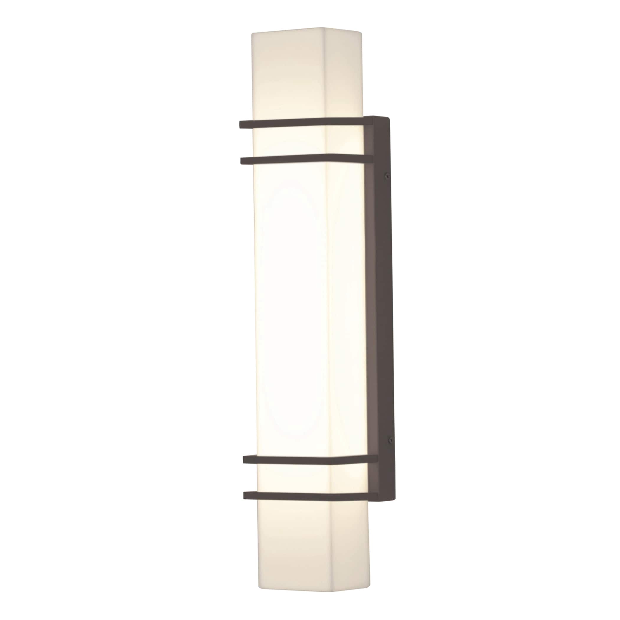 AFX Blaine 23-inch Textured Bronze LED Outdoor Sconce, White Acrylic ...