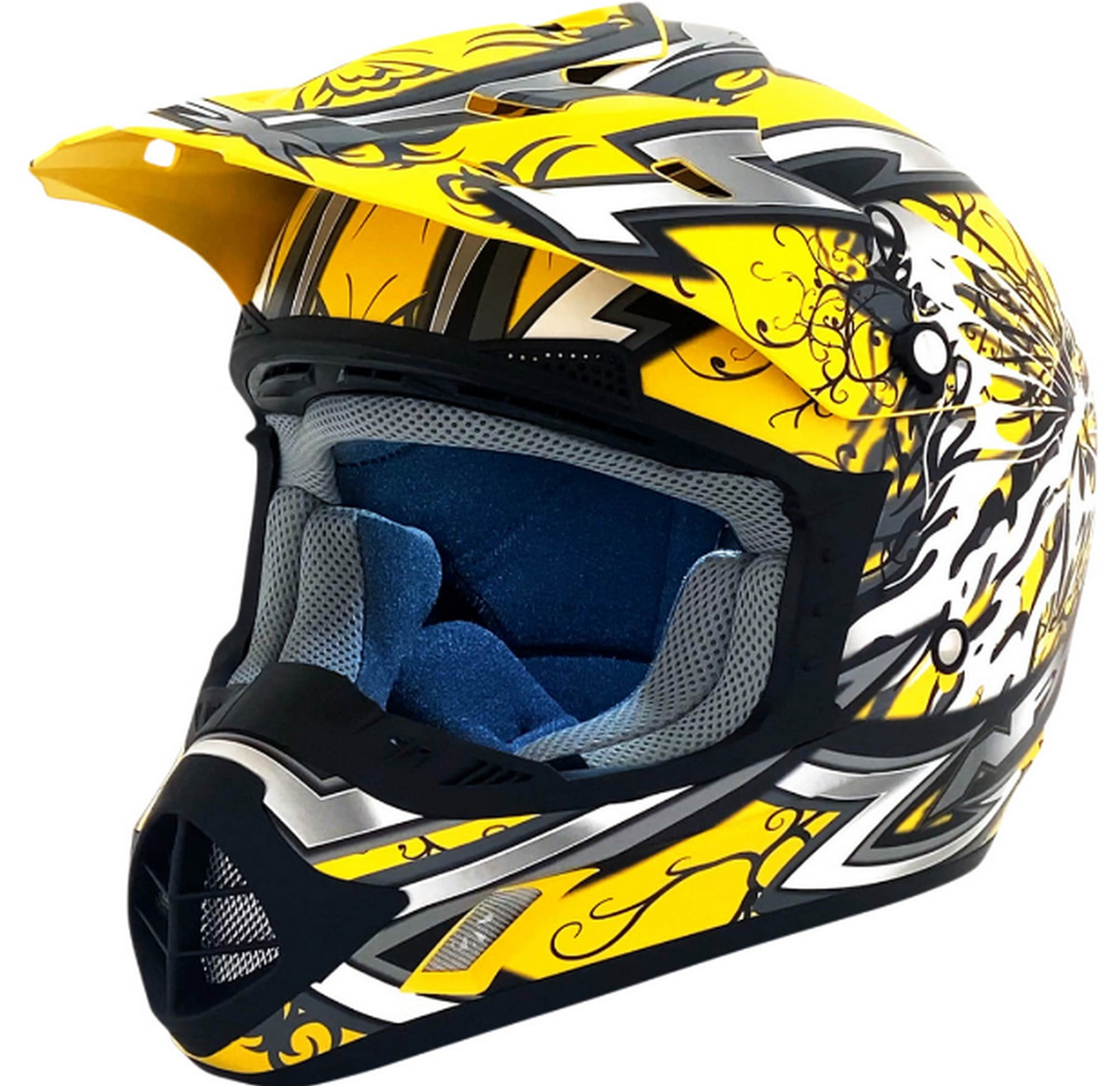 AFX FX-17 Butterfly MX Offroad Helmet Fluo Yellow MD - Walmart.com