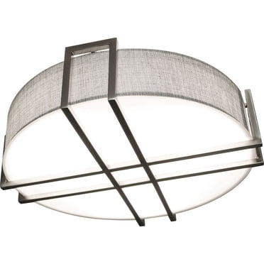 Turing 28" Geometric Integrated LED Metal Flush Mount, Black - Walmart.com