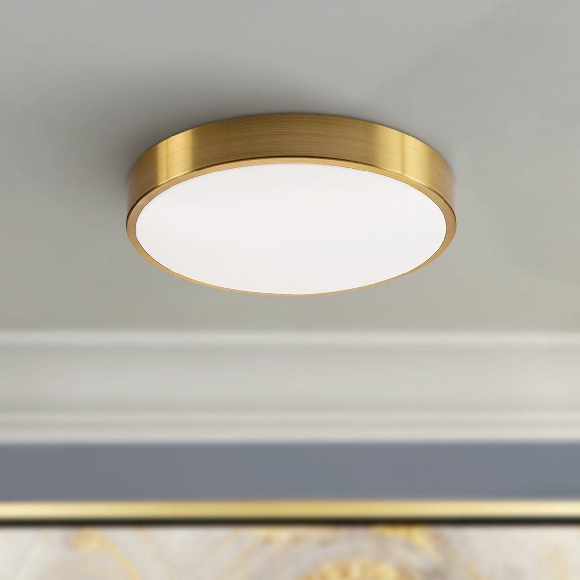 AFX Lighting Octavia 12" Wide Modern Round Brass LED Ceiling Light ...