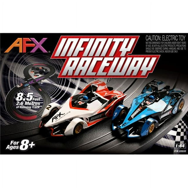AFX/Racemasters Infinity HO Scale Slot Racing Set with Track and Cars ...