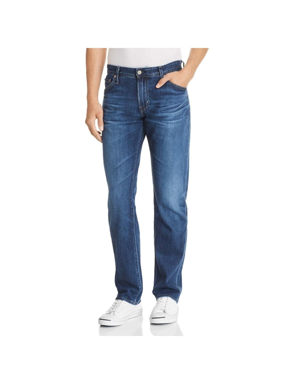 AG AG-ED DENIM Mens Blue Straight Leg, Slim Fit Denim Jeans 29 ...