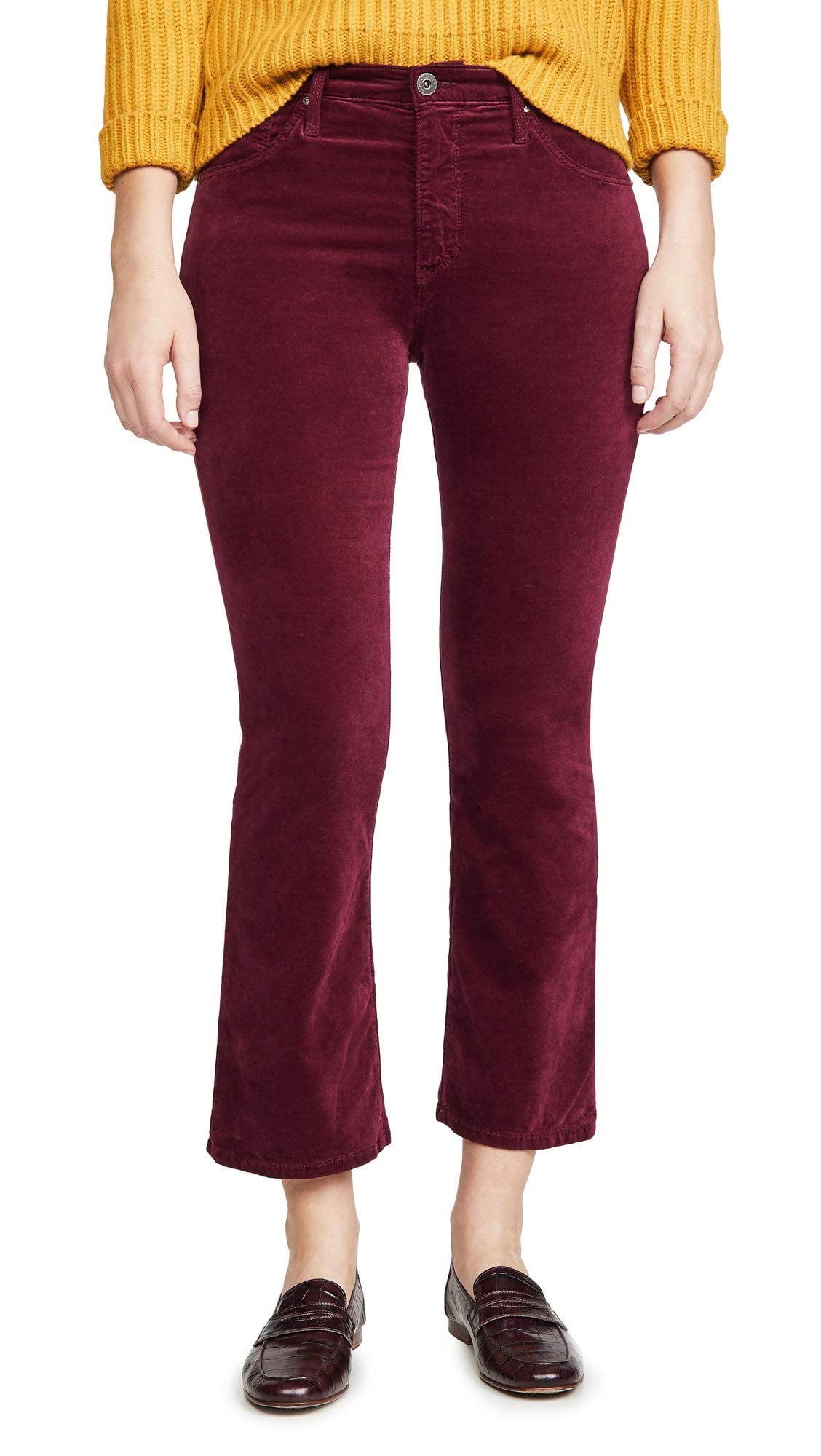 AG Adriano Goldschmied Women's High-Rise Slim Flare, Velvet Jodi Crop ...