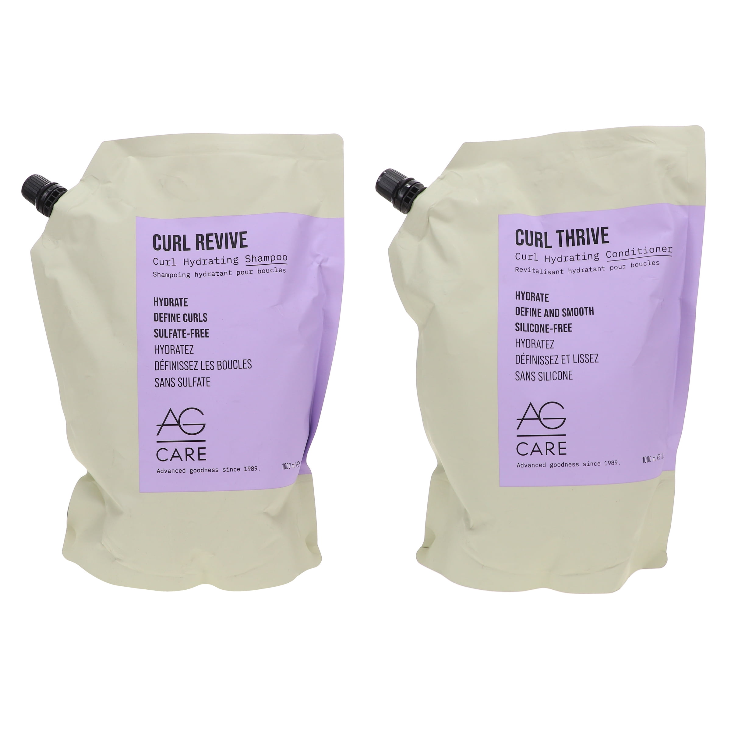 AG Care Curl Revive Curl Hydrating Shampoo 33.8 oz & Curl Thrive Curl ...