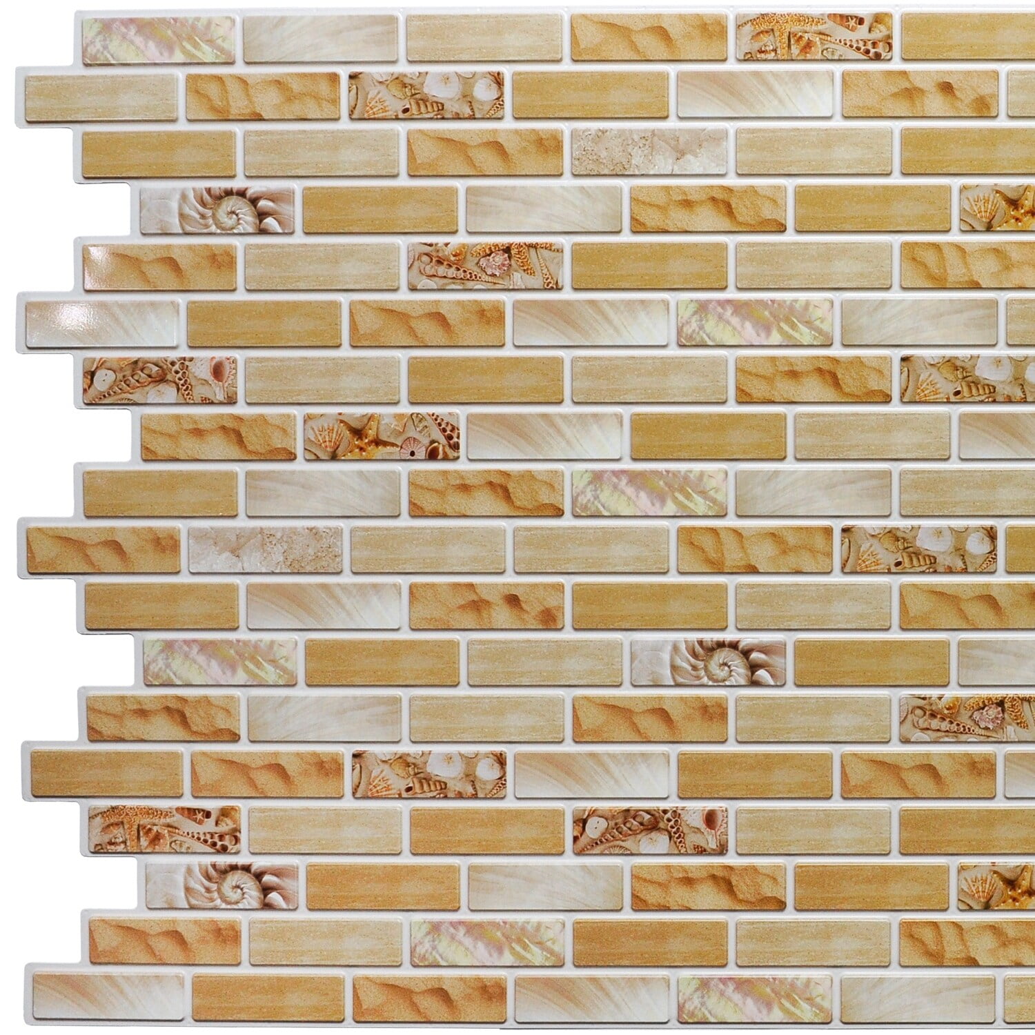 AG Trade Dundee Deco Bricks Seashells PVC 3D Wall Panels, Decorative ...
