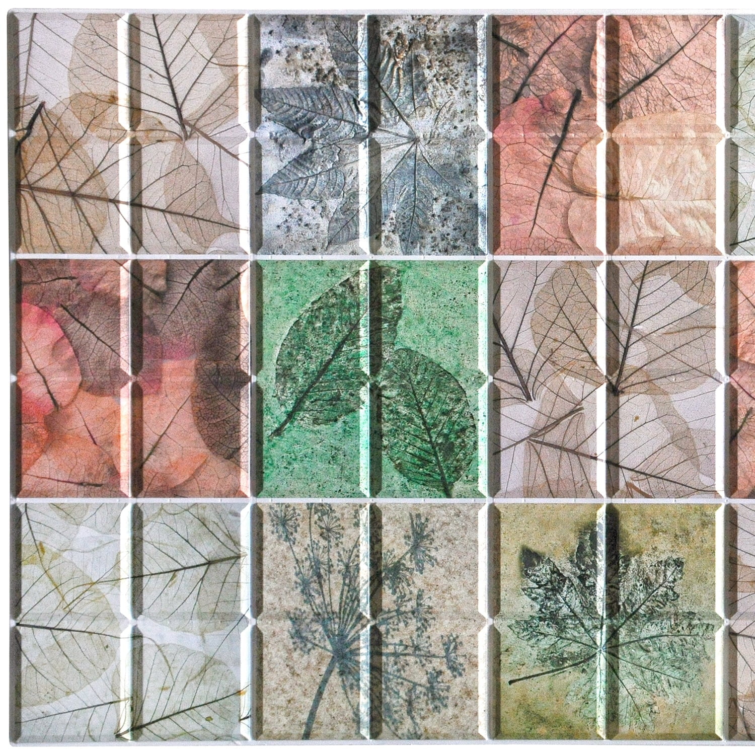 AG Trade Dundee Deco Multicolor Flowers in Squares PVC 3D Wall Panels ...