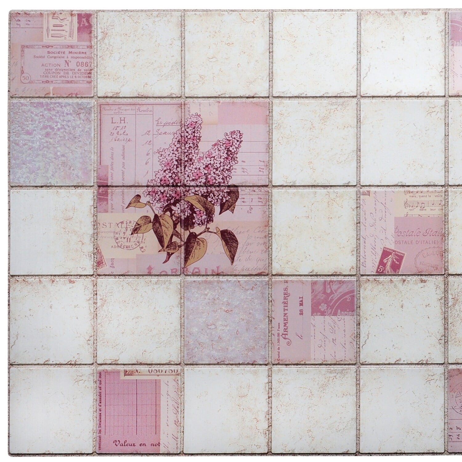 AG Trade Dundee Deco Pink Lilacs in Squares PVC 3D Wall Panels ...