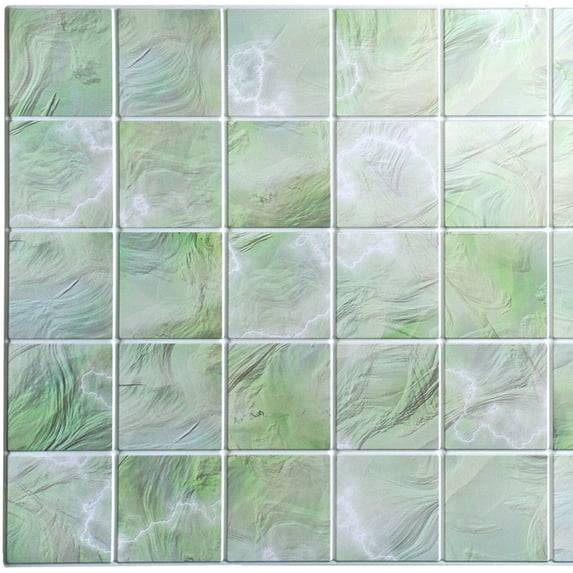 AG Trade Dundee Deco Shades of Green Pearl Squares PVC 3D Wall Panels ...