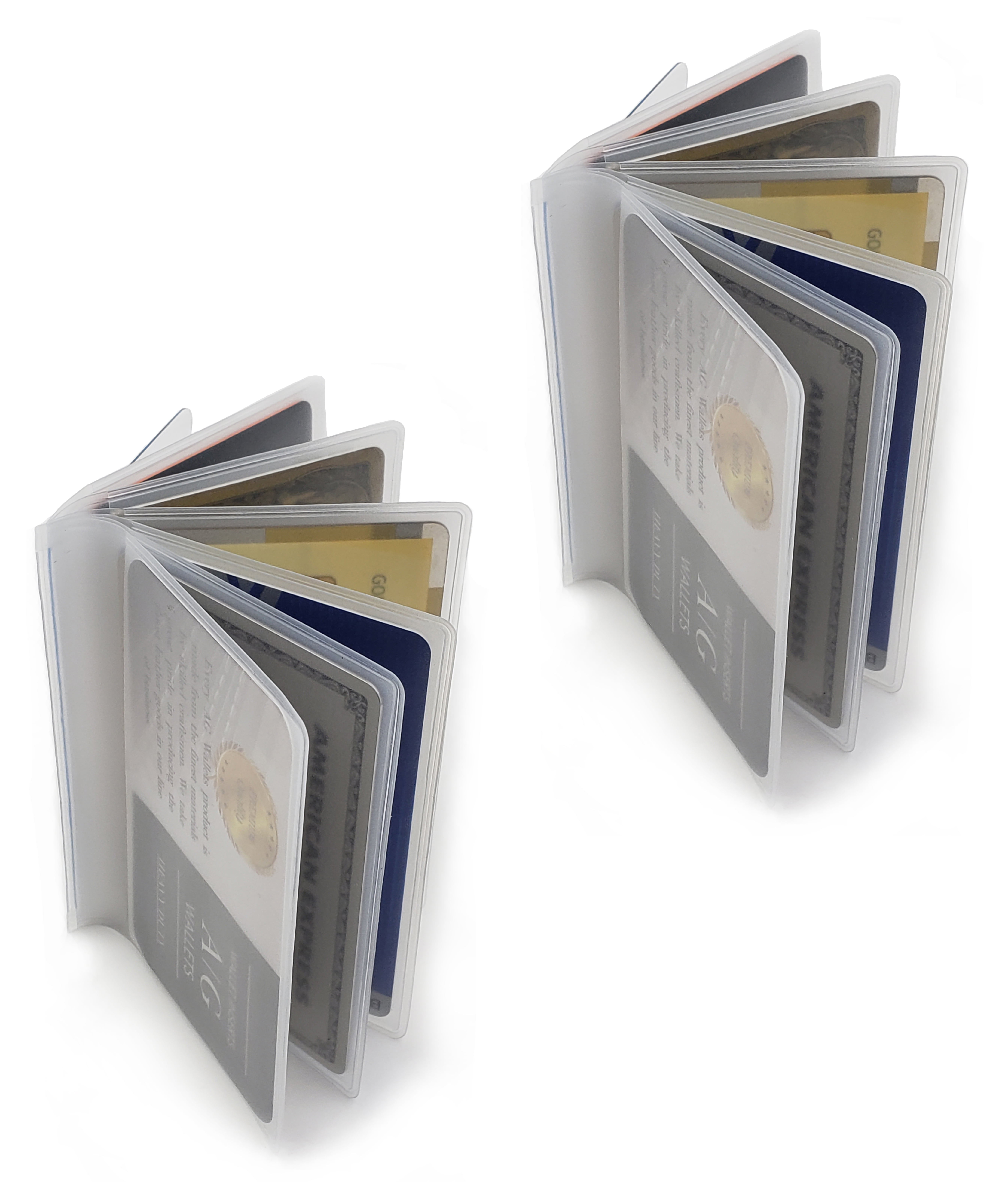 AG Wallets Pack of 2 Wallet Inserts, Clear Vinyl Card Holder, Trifold ...