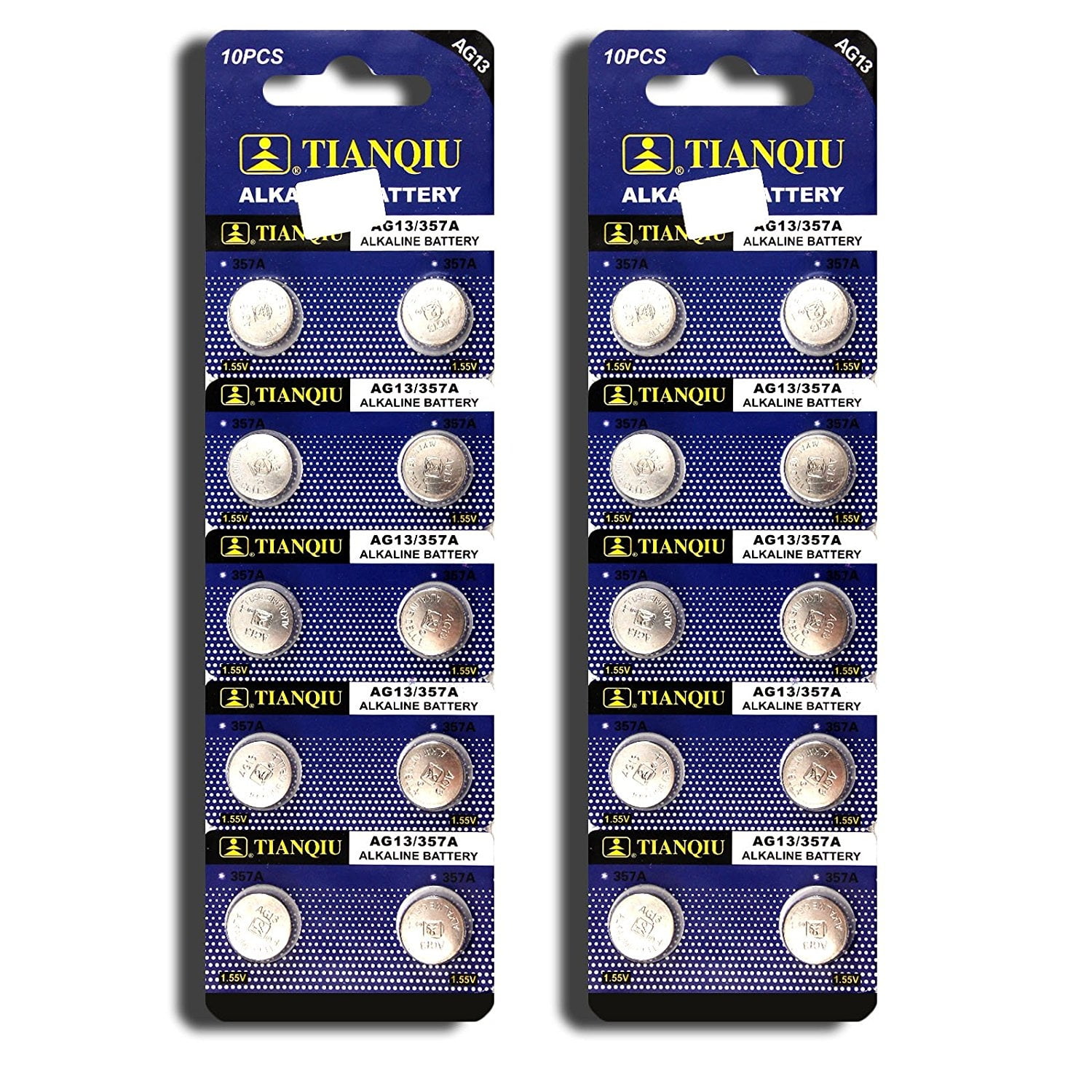 AG13 357A LR44 LR1154 A76 Button Cell Batteries [20-Pack] - Walmart.com