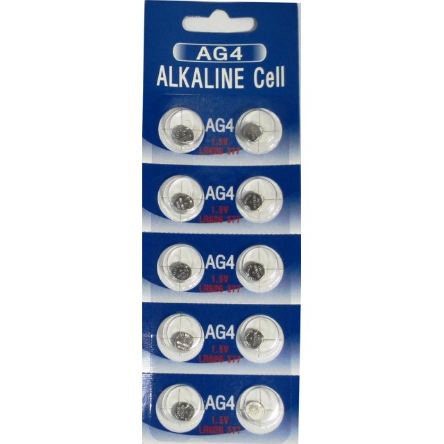 AG4 LR626 377 SR66 1.5V Alkaline Button Cell Batteries 10 Pack for Watches - Walmart.com