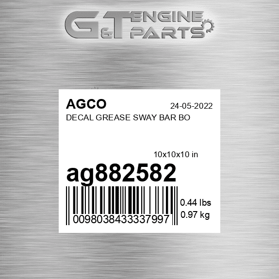 AG882582 DECAL GREASE SWAY BAR BO fits AGCO (New OEM) - Walmart.com