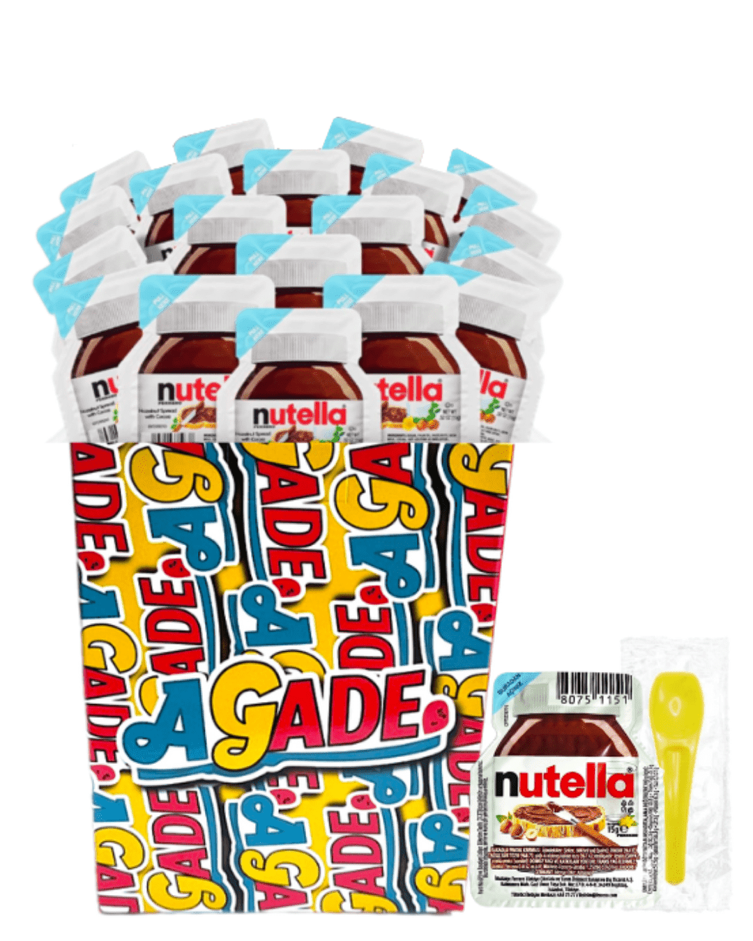 Nutella Chocolate Hazelnut Spread Mini Portion Snack Pack, 20 x 15g ...