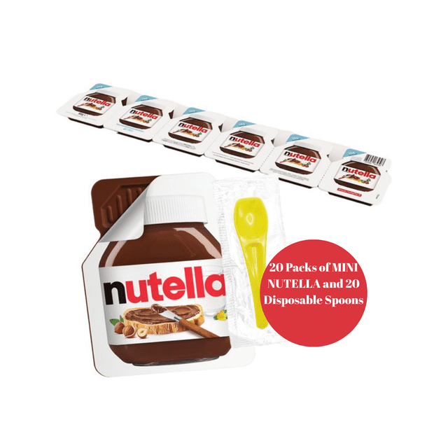 Nutella Chocolate Hazelnut Spread Mini Portion Snack Pack, 20 x 15g ...