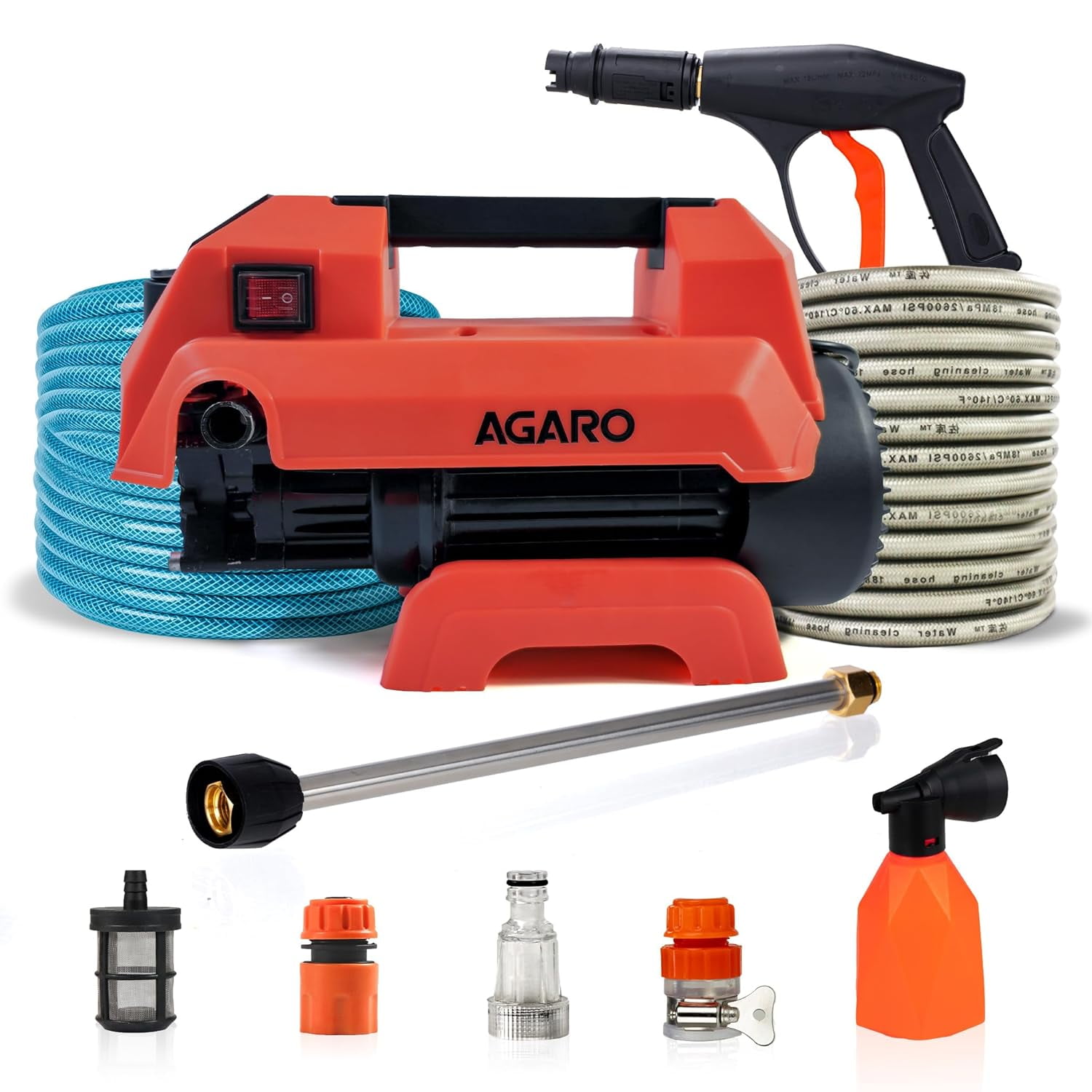 AGARO Icon High Pressure Washer Car Washer 1800 Watts Motor 125 Bars ...
