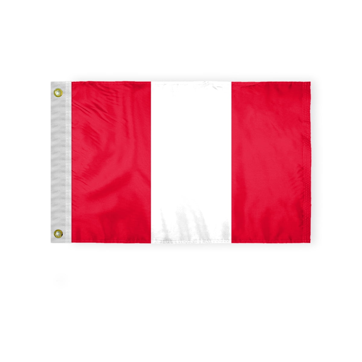 AGAS 12" x 18" Mini Peru Flag Heavyweight Nylon Brass Grommets Double ...