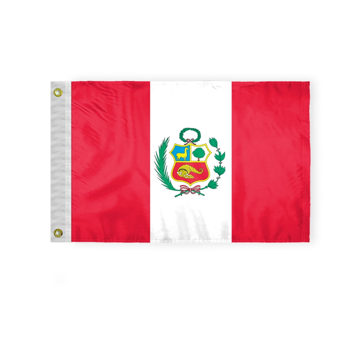 AGAS 12" x 18" Mini Peru with Official Seal Flag Nylon Double Stitched ...