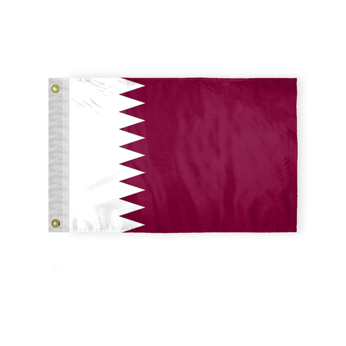 AGAS 12" x 18" Mini Qatar Flag Heavyweight Nylon Brass Grommets Double ...