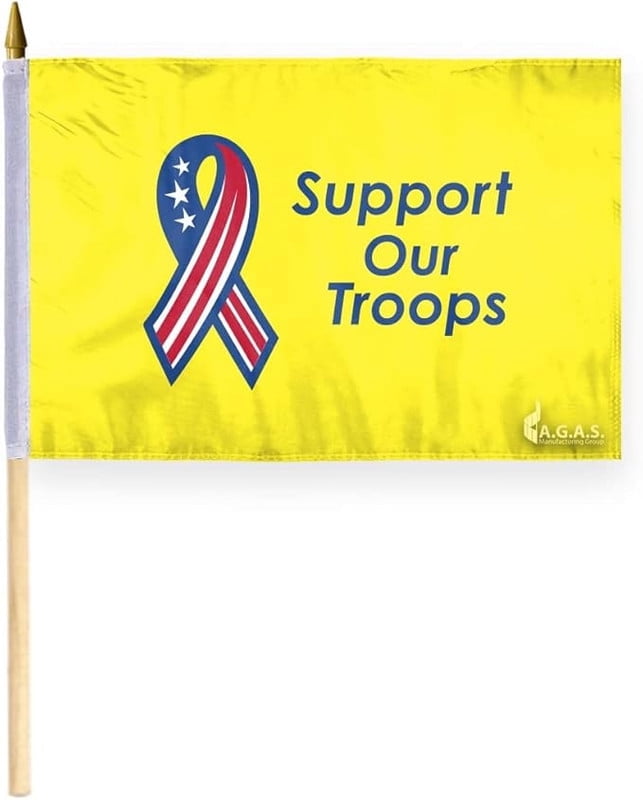 AGAS 12x18 Inch Military Stick Flags- mounted on 24 Inch tall x 5/16 ...