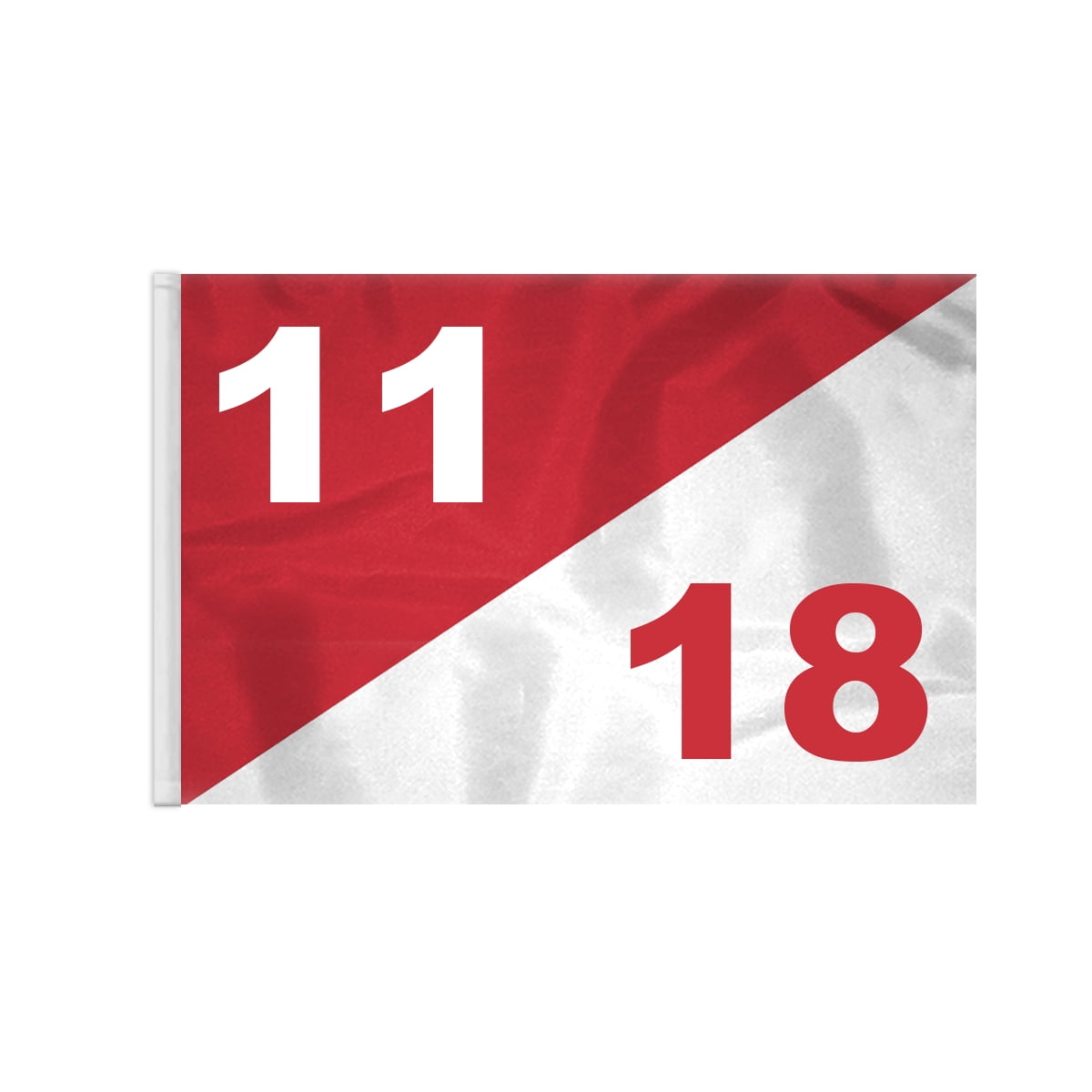 AGAS 14x20 inch Diagonal Red White Golf Flag Dual Numbers 11 18 ...