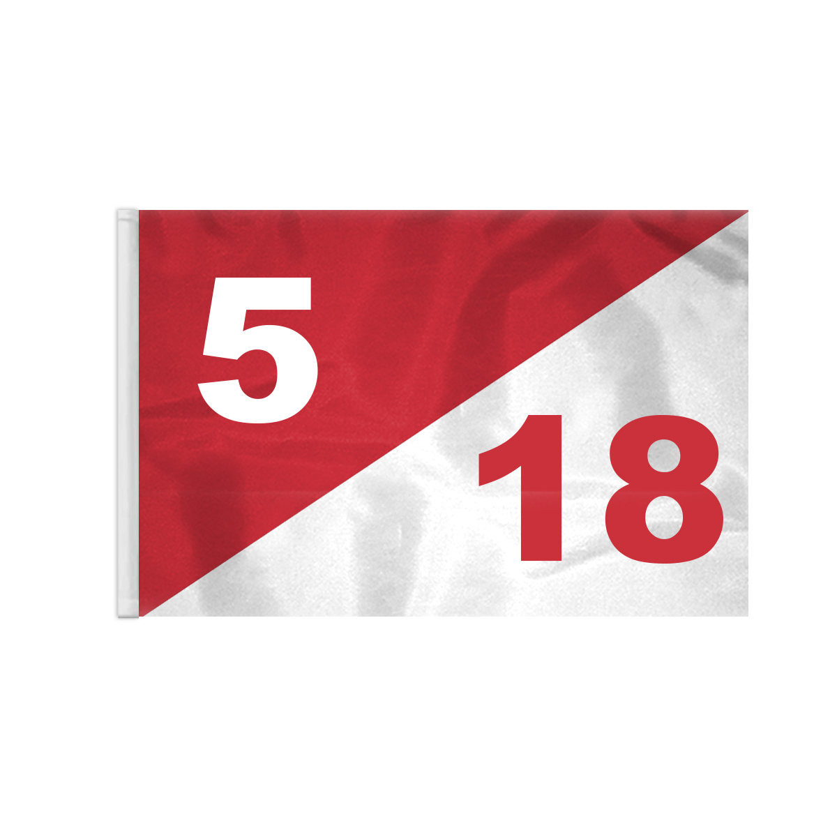 AGAS 14x20 inch Diagonal Red White Golf Flag Dual Numbers 5 18 ...