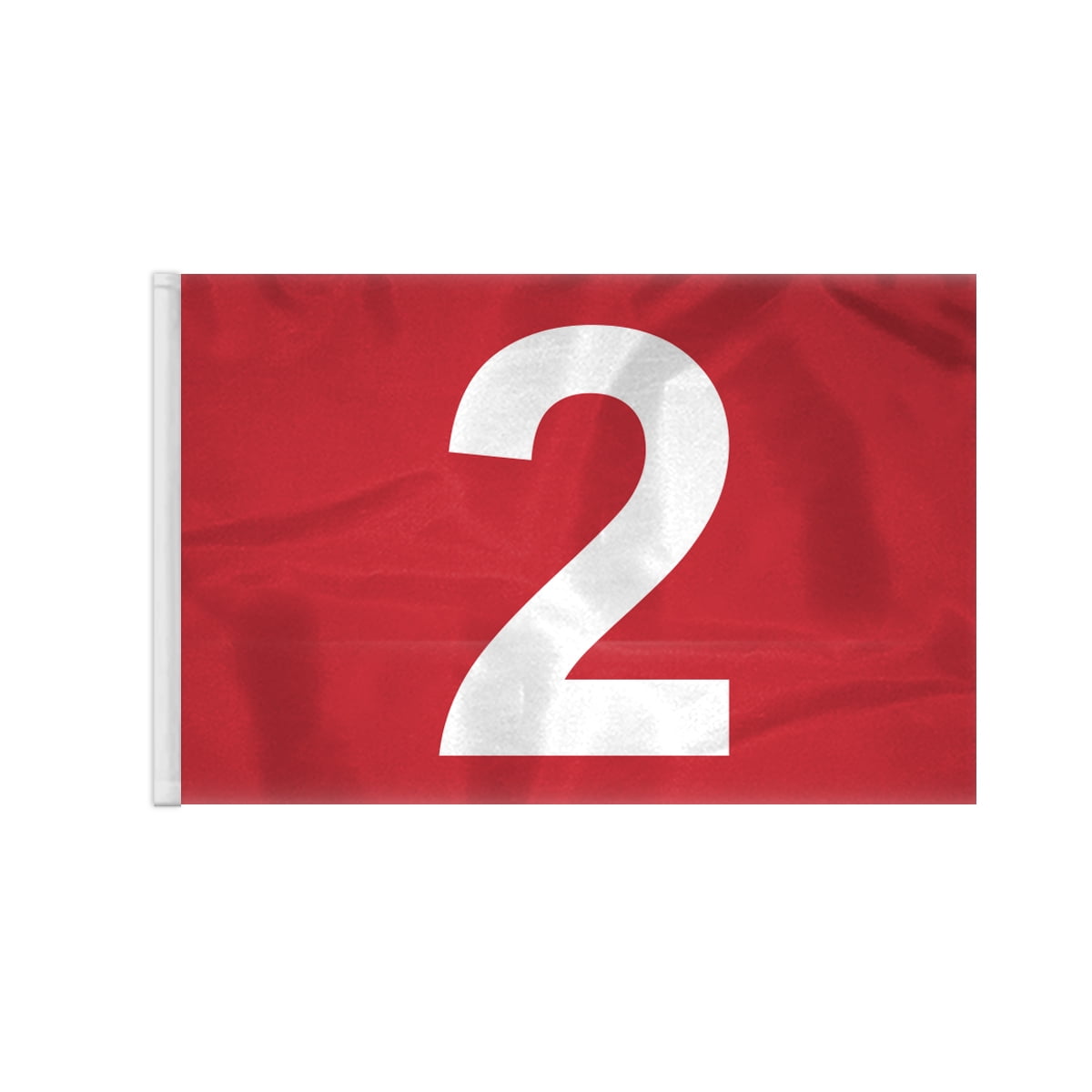 AGAS 14x20 inch Numbered Golf Flag with Tube Inserted No 2, Red with ...