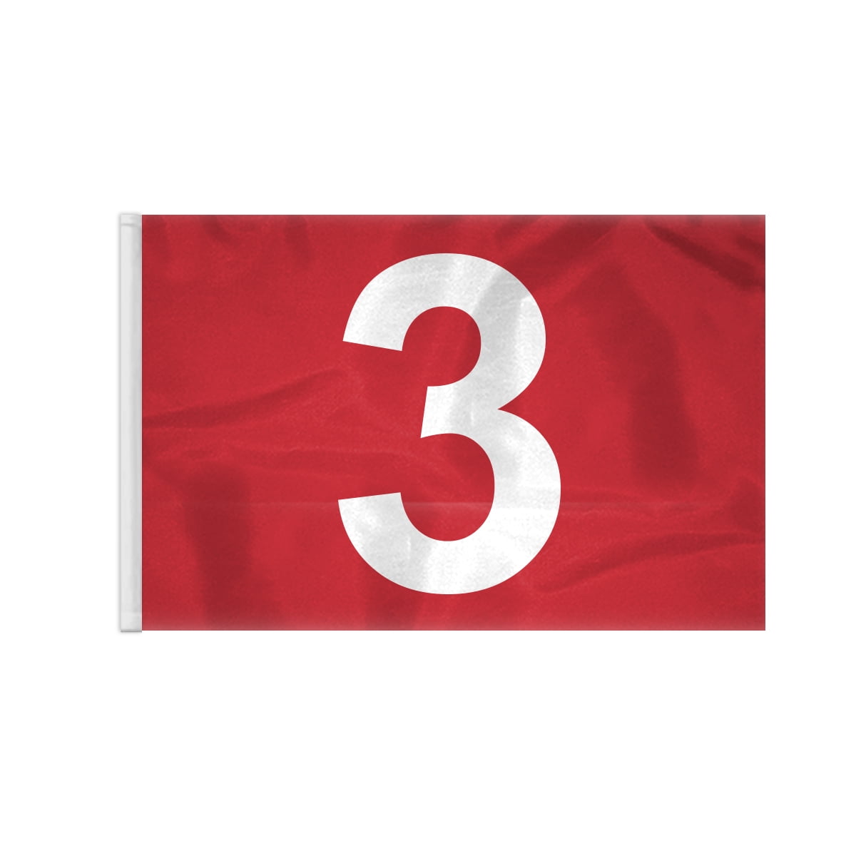 AGAS 14x20 inch Numbered Golf Flag with Tube Inserted No 3, Red with ...