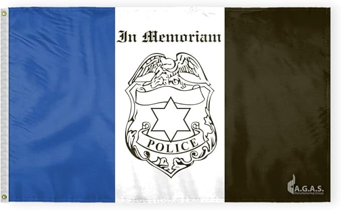 AGAS 3'x5' Ft Police Mourning Flag, Law Enforcement in Memoriam Flag ...