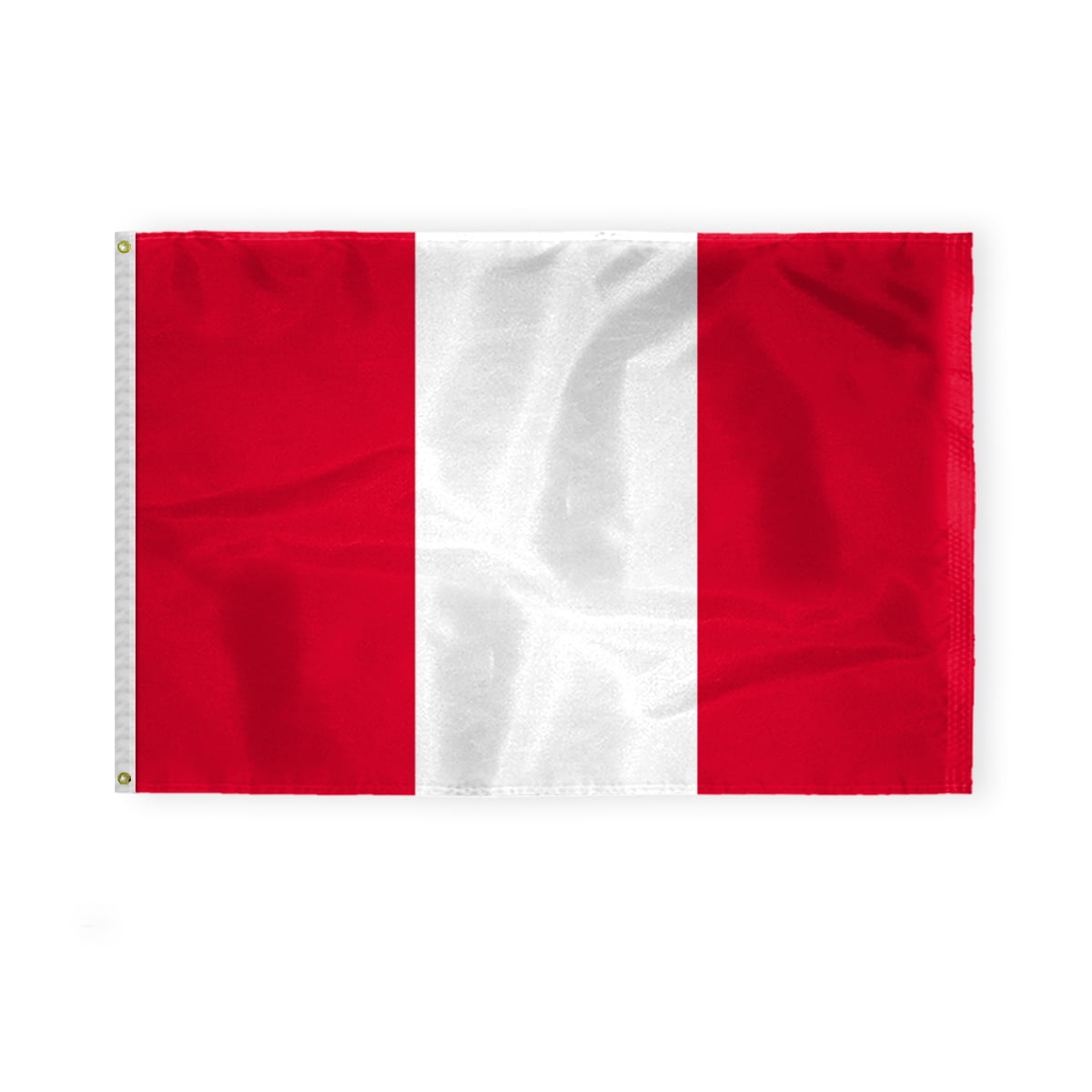 AGAS 4 x 6 Feet Peru Flag Heavyweight Nylon Brass Grommets Stitched ...