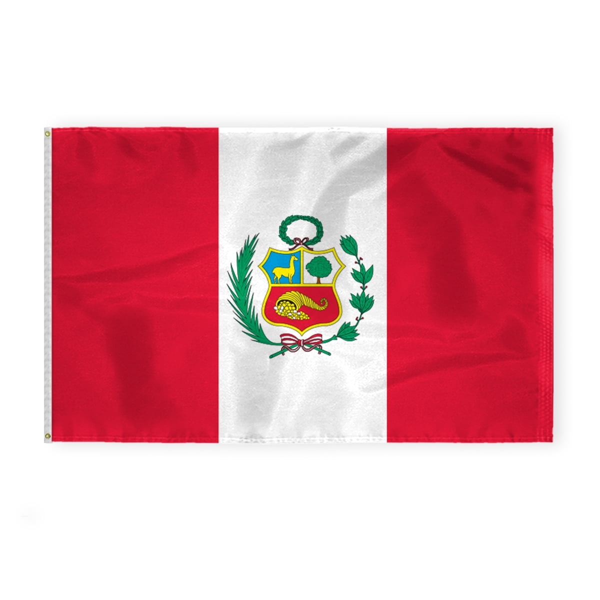AGAS 5 x 8 Feet Peru with Official Seal Flag Heavyweight Nylon Brass ...