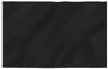 AGAS 5x8 Ft Blank Canvas Polyester Flag - Black Color - Vivid Color and ...