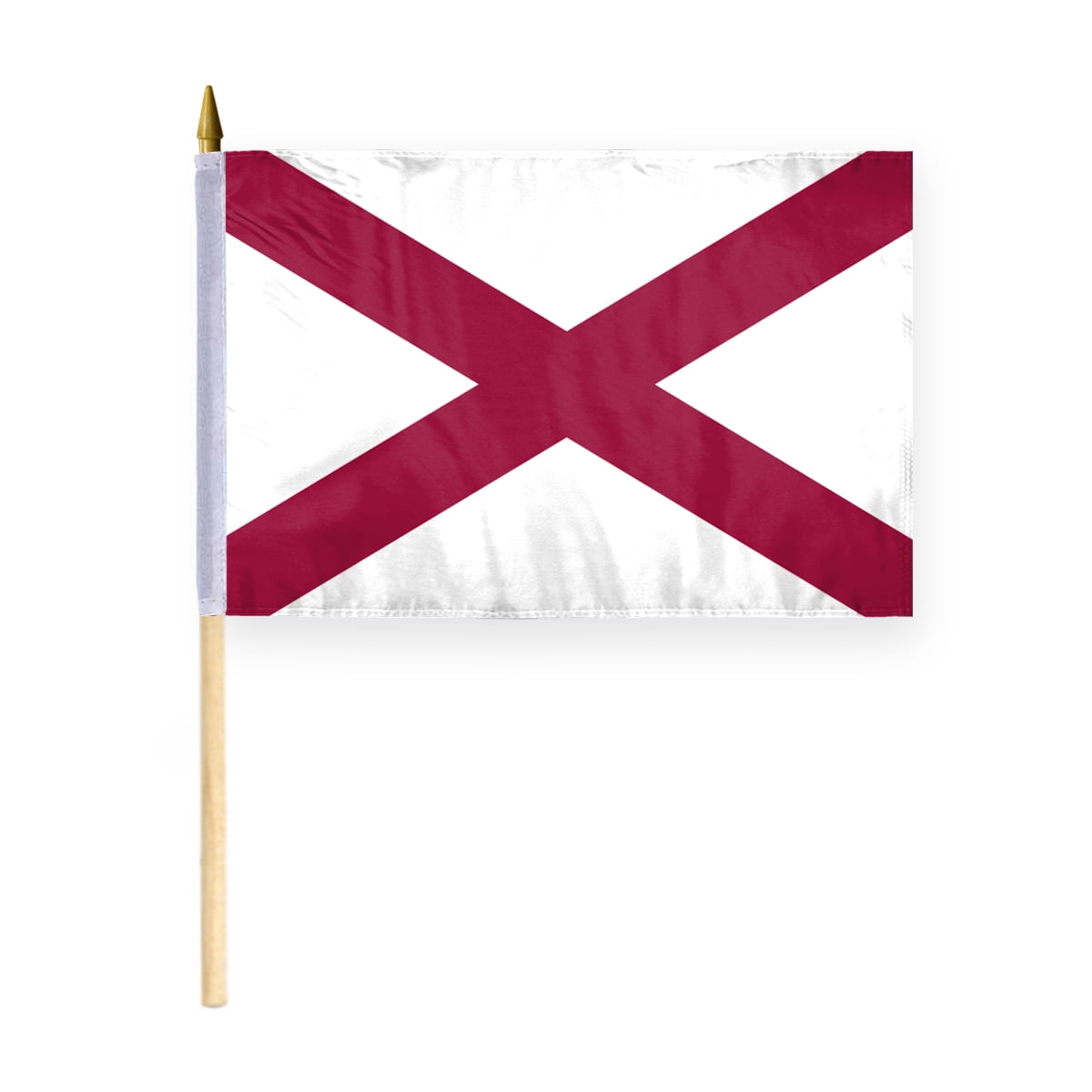 AGAS Alabama Stick Flag 12x18 Inch with 24 inch Wood Pole - Printed ...
