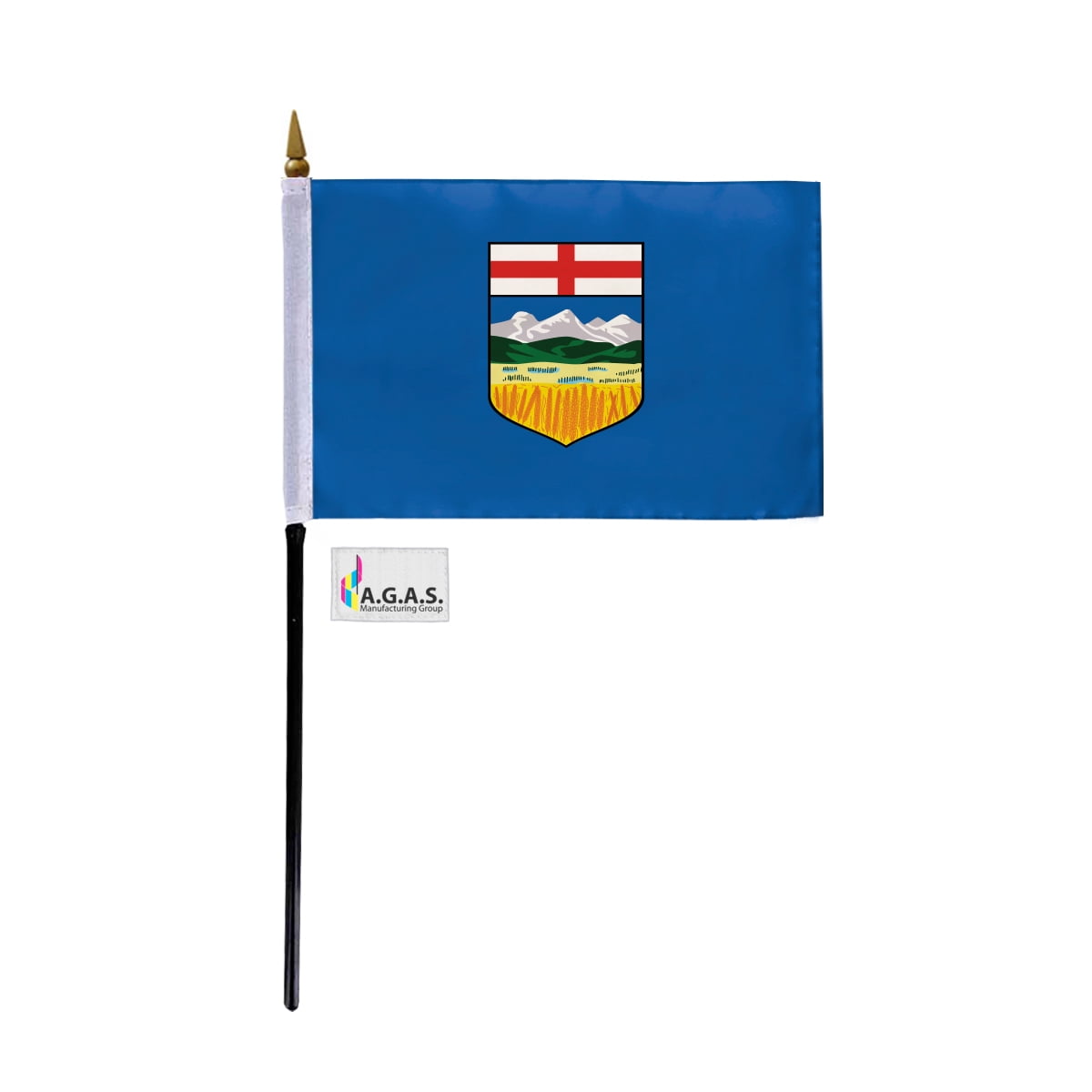 AGAS Alberta Canada Flag 4 x 6 inch - 11" Plastic Pole 100% Polyester ...