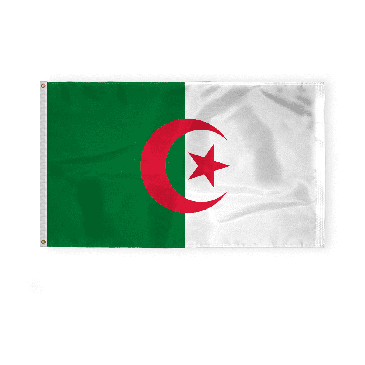 AGAS Algeria Flag - 3x5 ft - 200D Nylon - Stitched Edges - Canvas ...