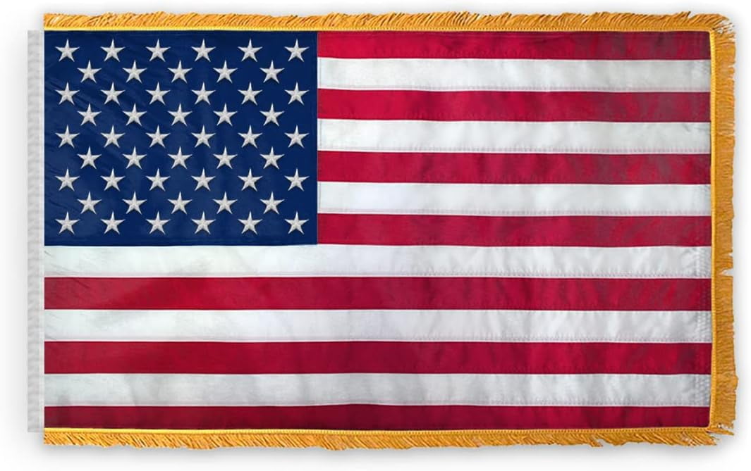 AGAS American Embroidered Ceremonial Flags With Gold Fringe - 3x5 Ft ...