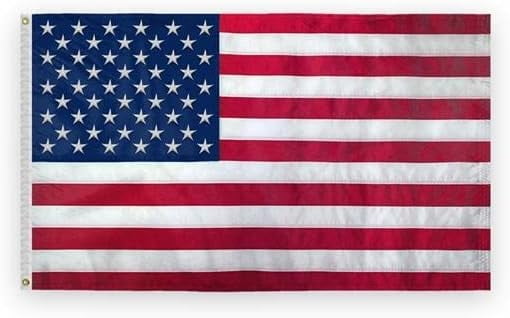 AGAS American Embroidered Flag - 4x6 Ft - Heavy Duty 200D Nylon - Dense ...